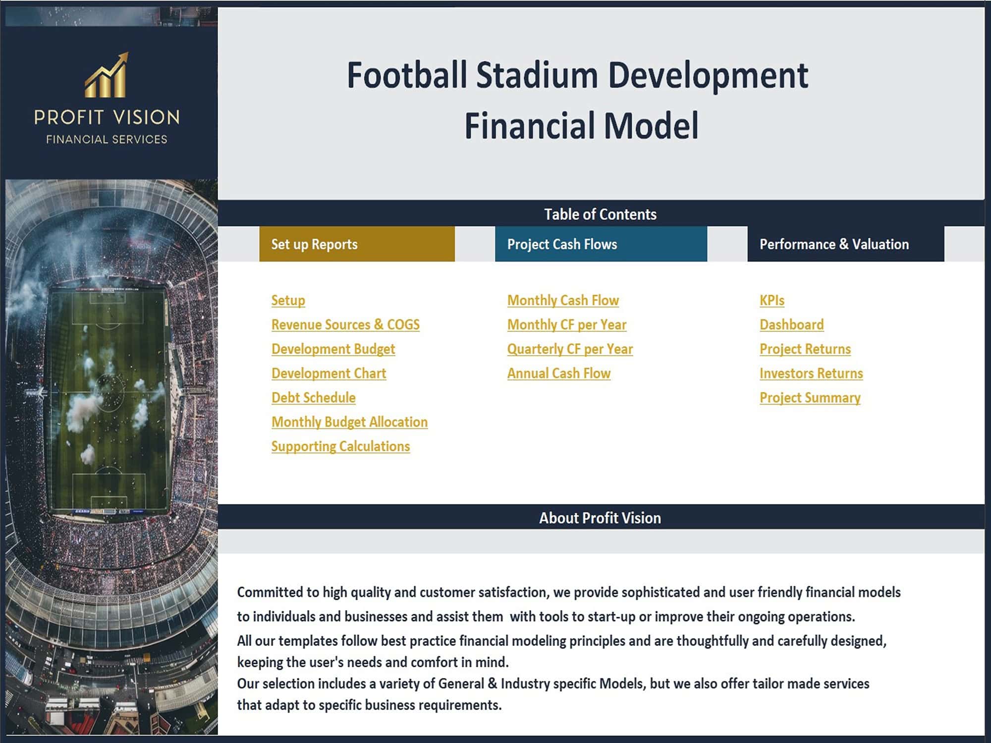 Football Stadium Development Financial Model | eFinancialModels